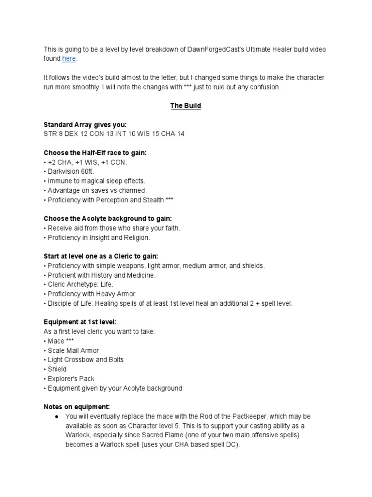 Ultimate Healer 1 To 20 Guide | PDF | Fantasy Role Playing Games | D20 ...