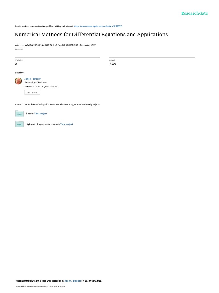 Numerical Methods For Differential Equations and A | PDF | Eigenvalues ...