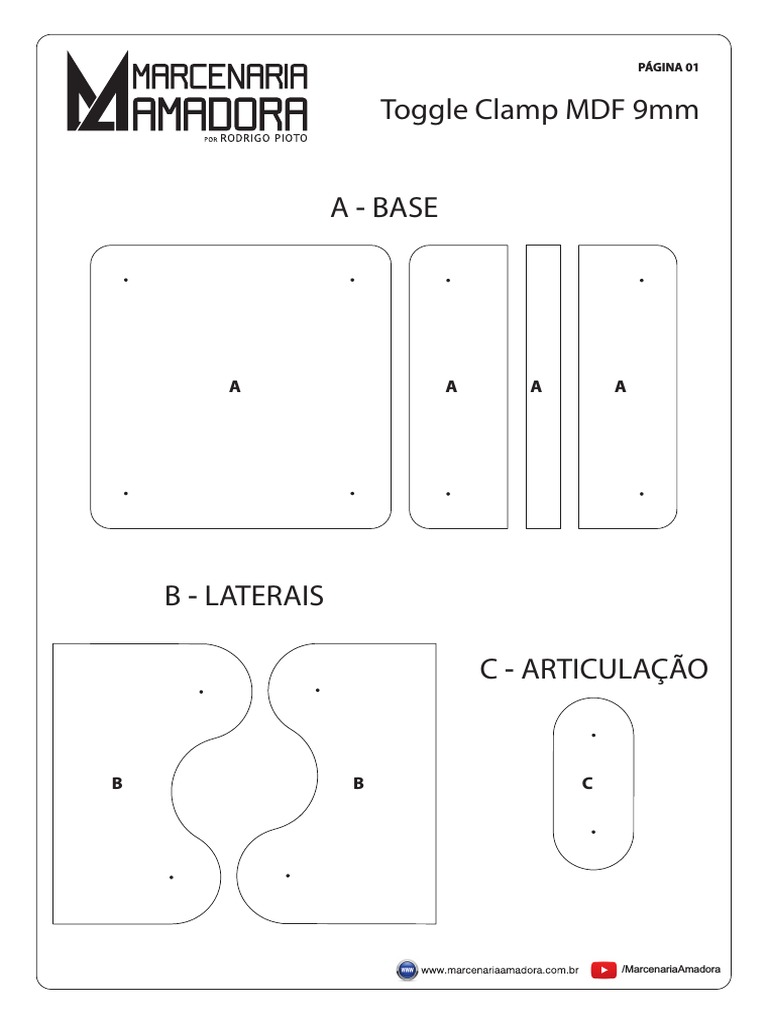 Plano de Corte Toggle Clamp Grande 9mm | PDF