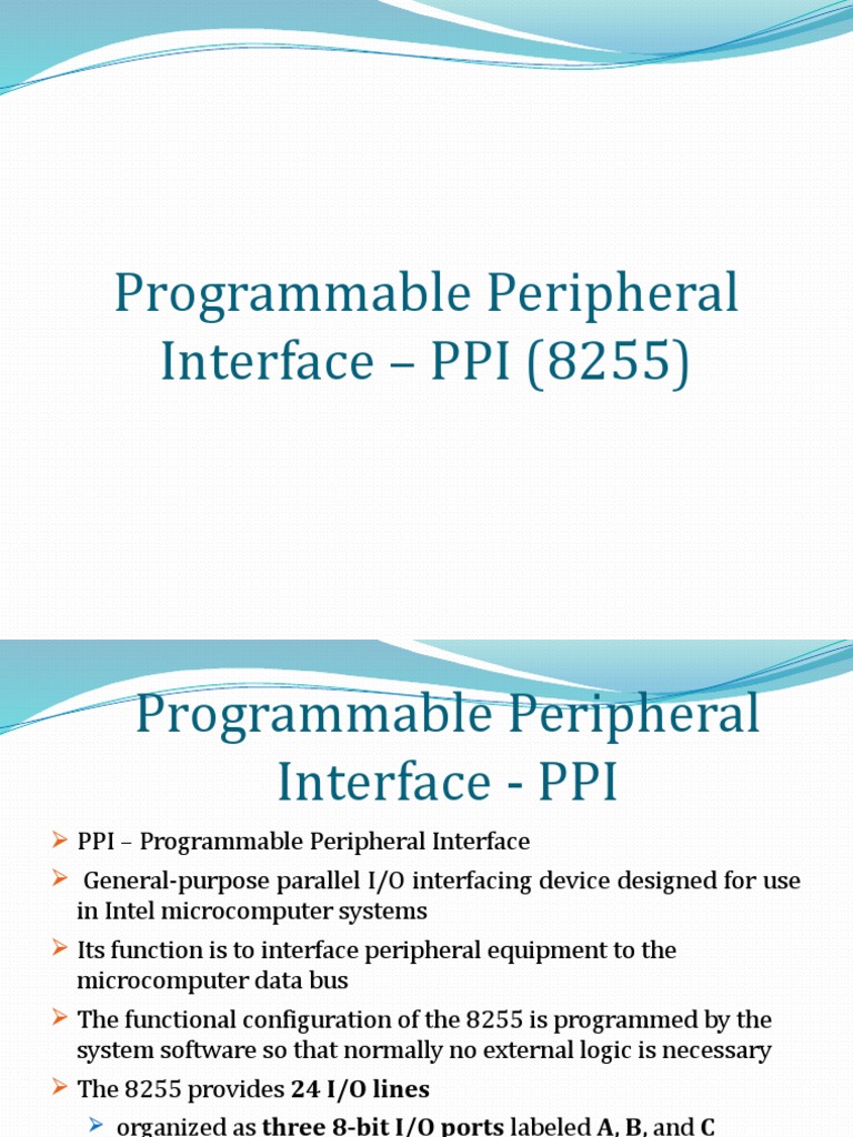 Programmable Peripheral Interface - PPI (8255) | PDF | Computer ...