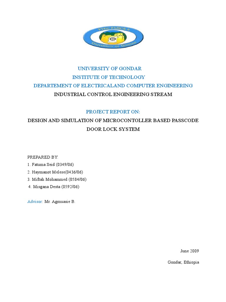 Microcontroller Based Passcode Dor Lock System | PDF | Electric Motor | Security Alarm