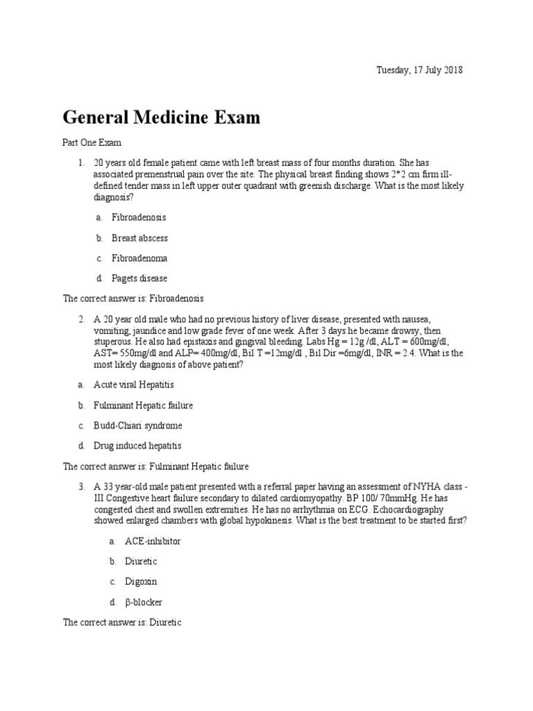 National Exam | PDF | Meningitis | Pneumonia