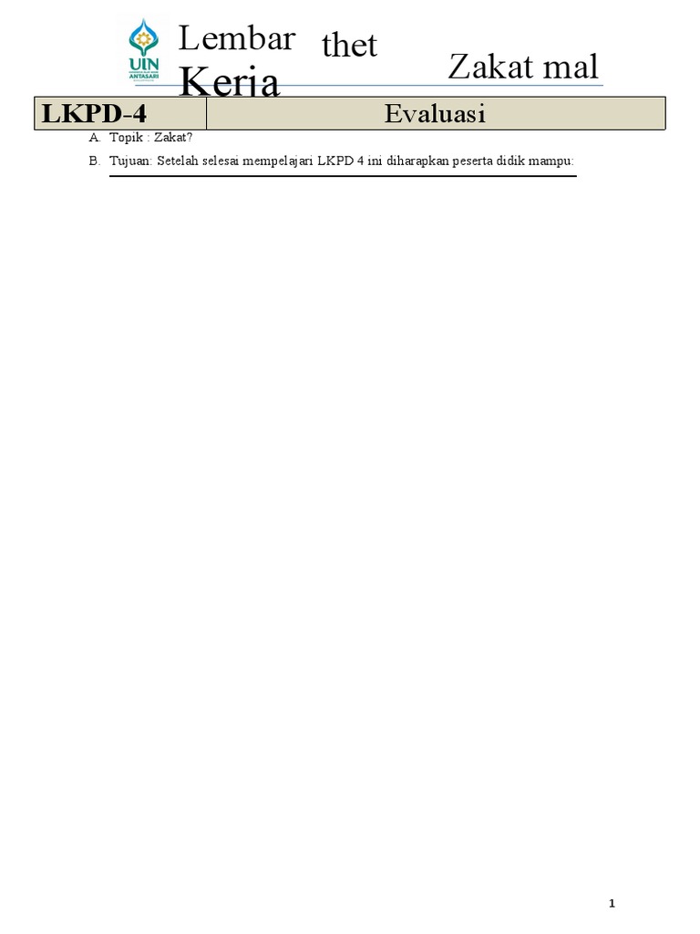 Tugas LKPD Zakat 8b | PDF