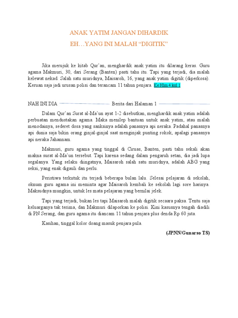 Contoh Berita Feature | PDF