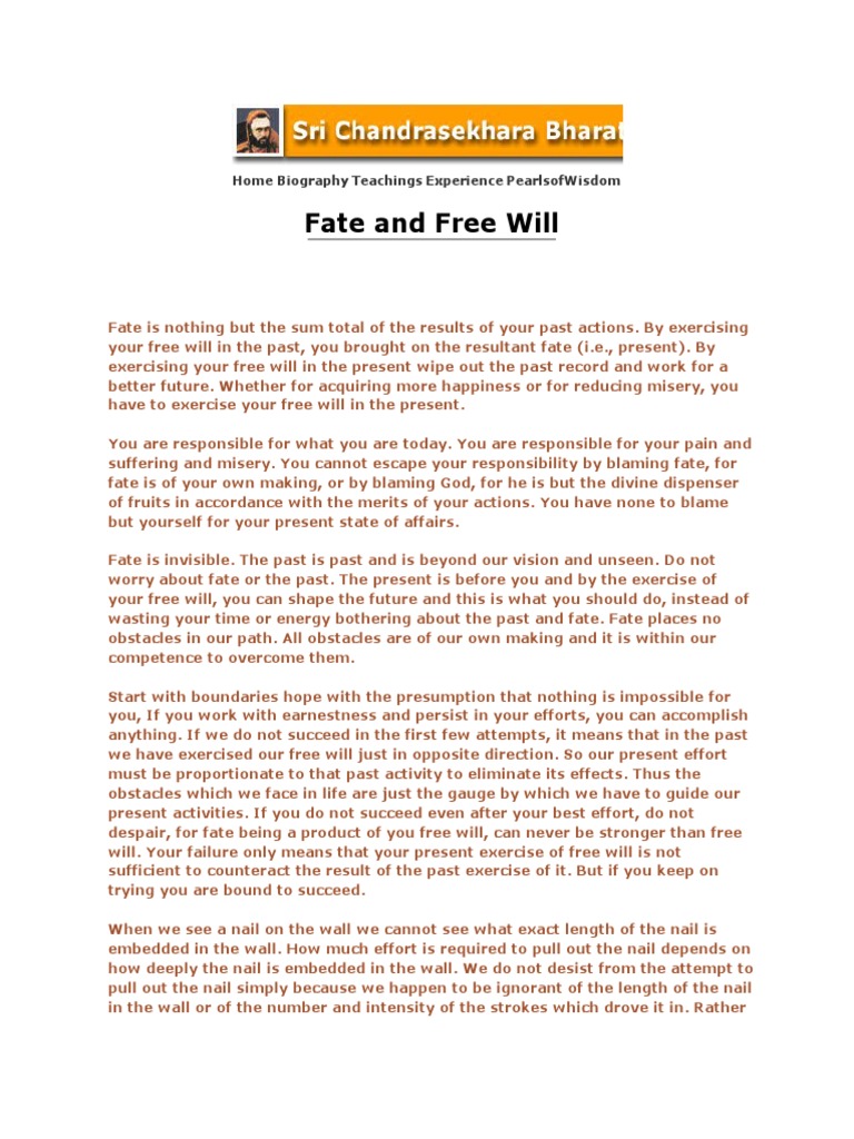 How Fate and Free Will Shape Our Future | PDF | Free Will