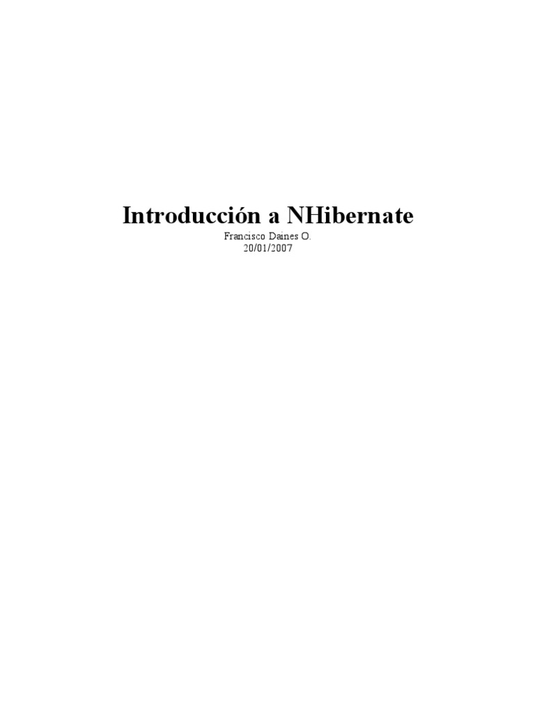 Introduccion A NHibernate | PDF | .NET Framework | Objeto (informática)