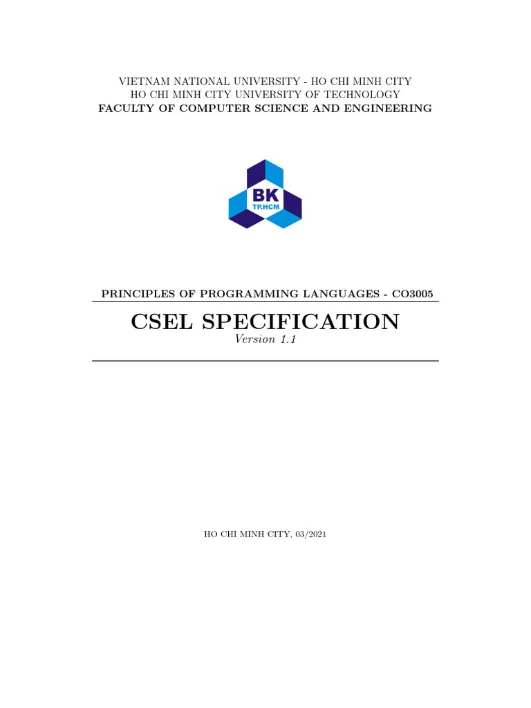 Csel Specification 1.1 | Download Free PDF | Control Flow | Data Type