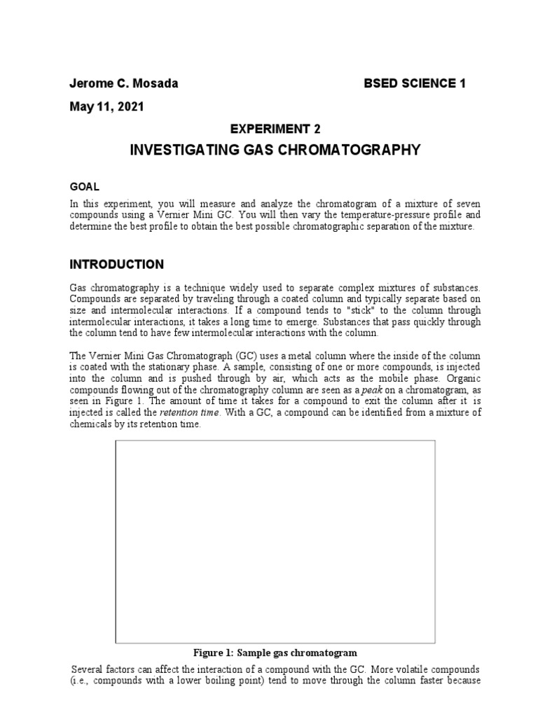 Lab Report No. Ix | PDF | Gas Chromatography | Chromatography