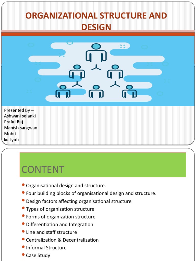 Organizational Structure and Design: Presented by - Ashwani Solanki ...