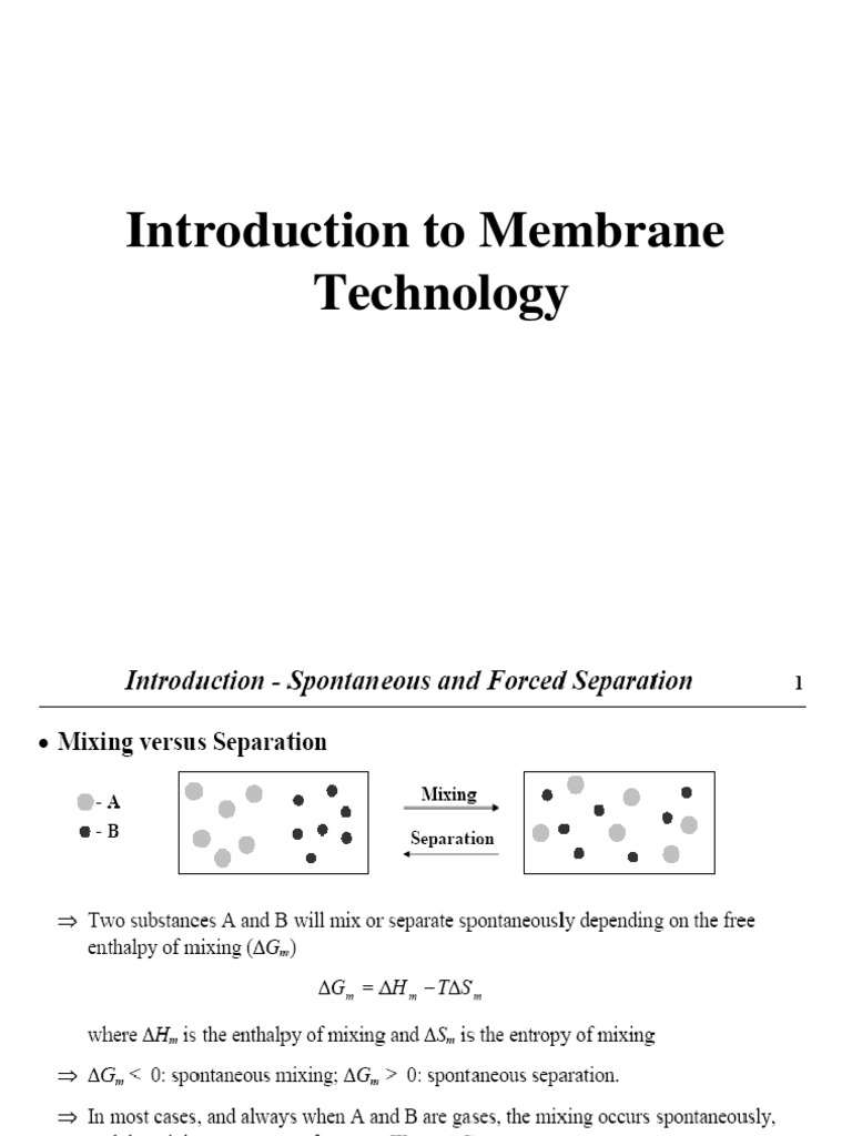 Membrane Separation Processes | PDF | Membrane | Membrane Technology