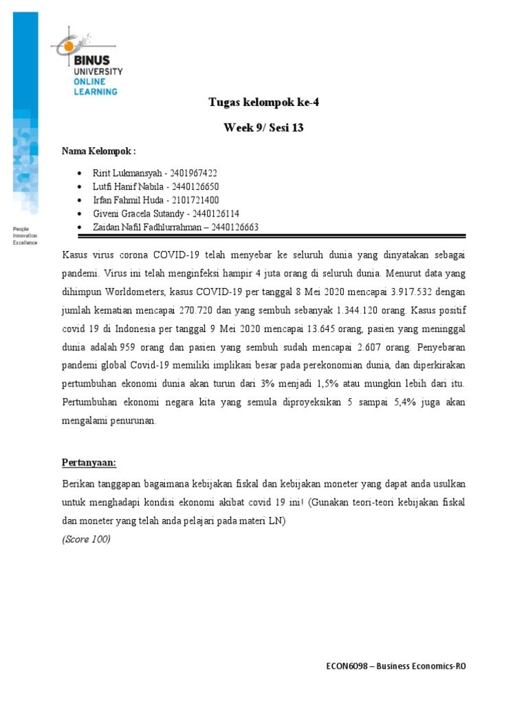 2021 Econ6098 Toea TK4-W9-S13-R0 Team1 | PDF