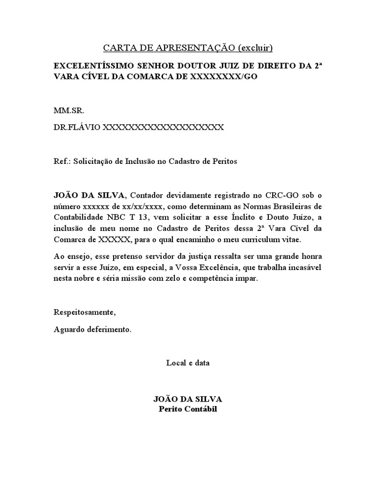 Modelo de Carta de Apresenta o | PDF