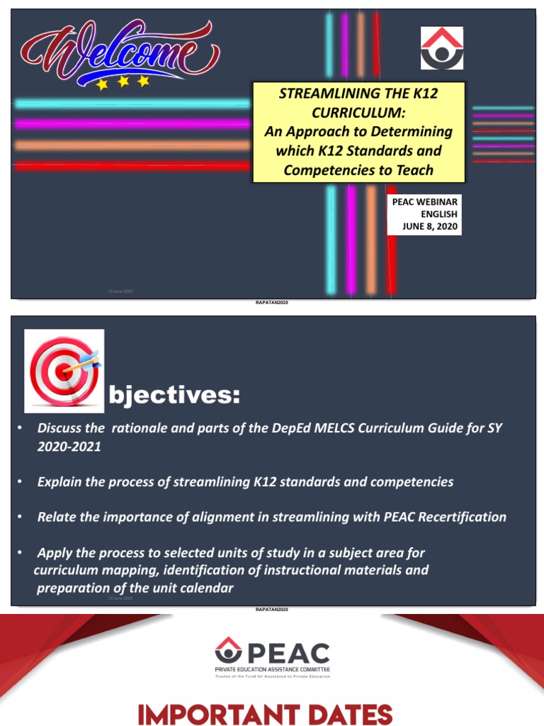 English - PEAC Streamlining The K 12 Curriculum | PDF | Curriculum ...