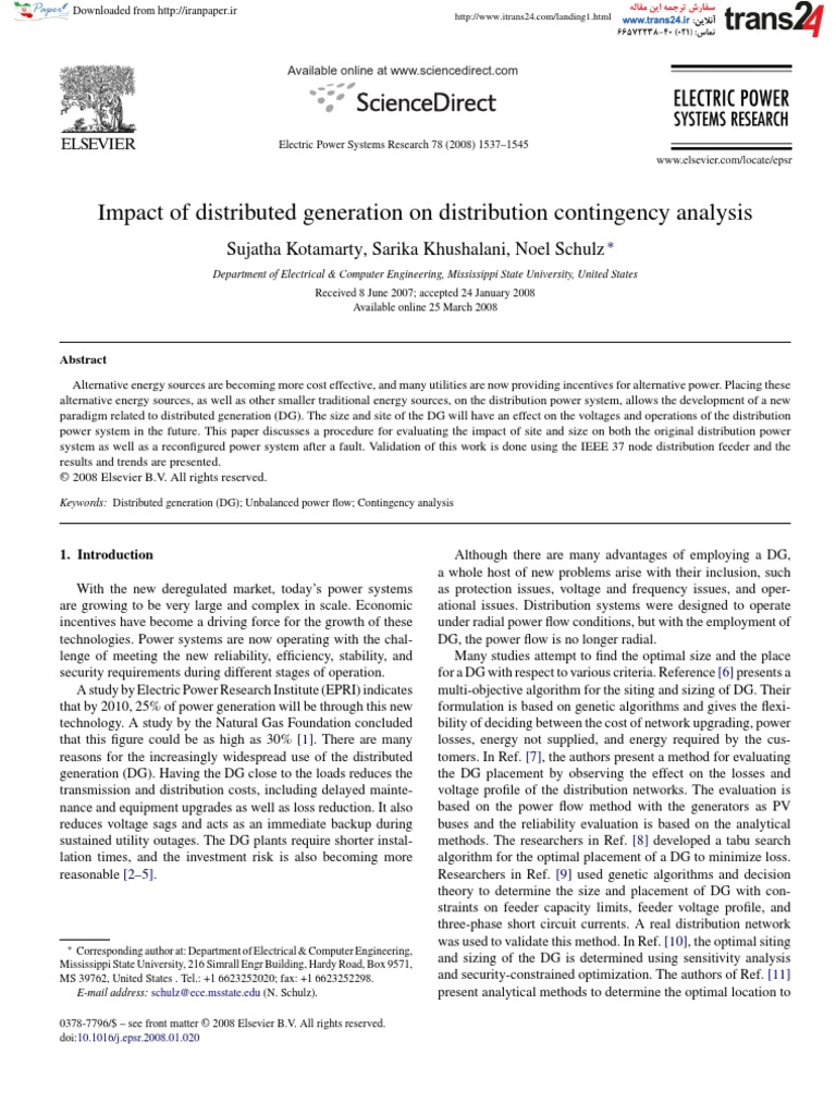 3 - 2008 - Impact of Distributed Generation On Distribution Contingency ...