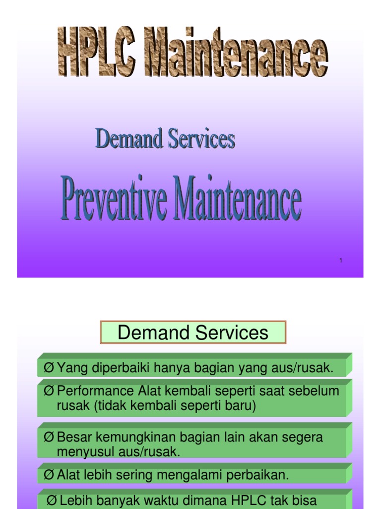 HPLC Preventive Maintenance | PDF