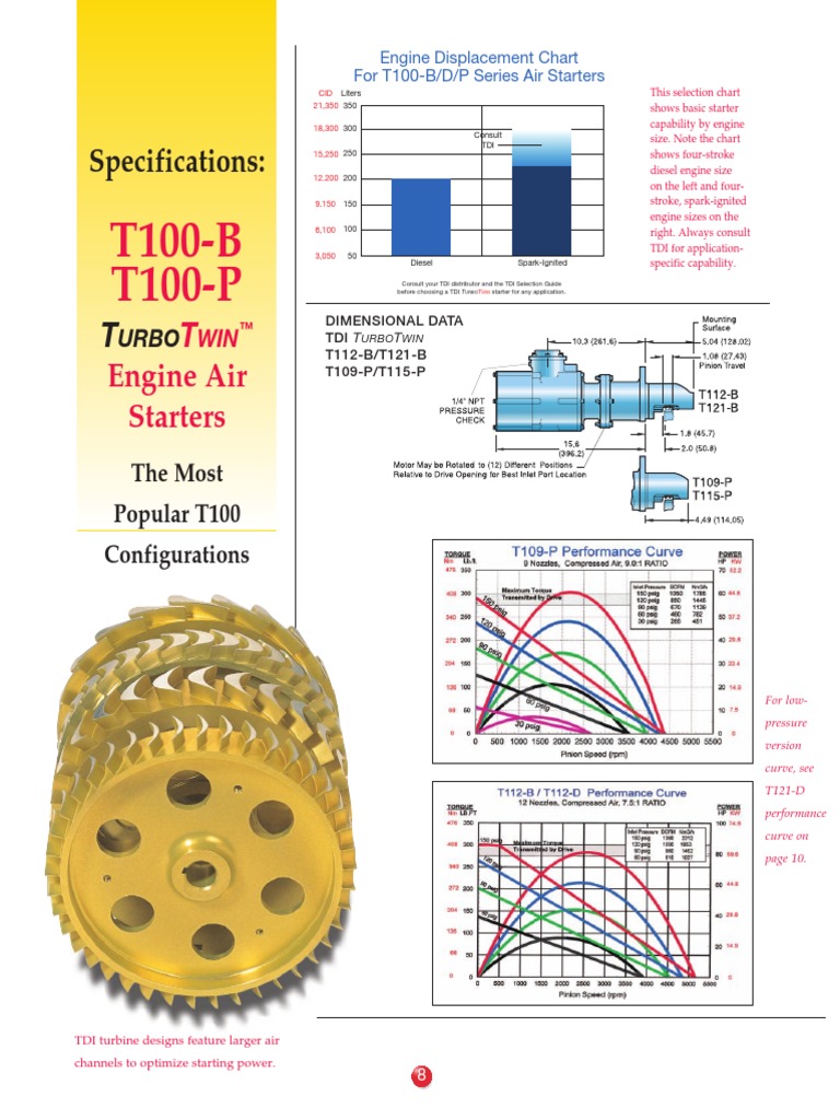 T100-B T100-P: Specifications | Download Free PDF | Horsepower | Engines