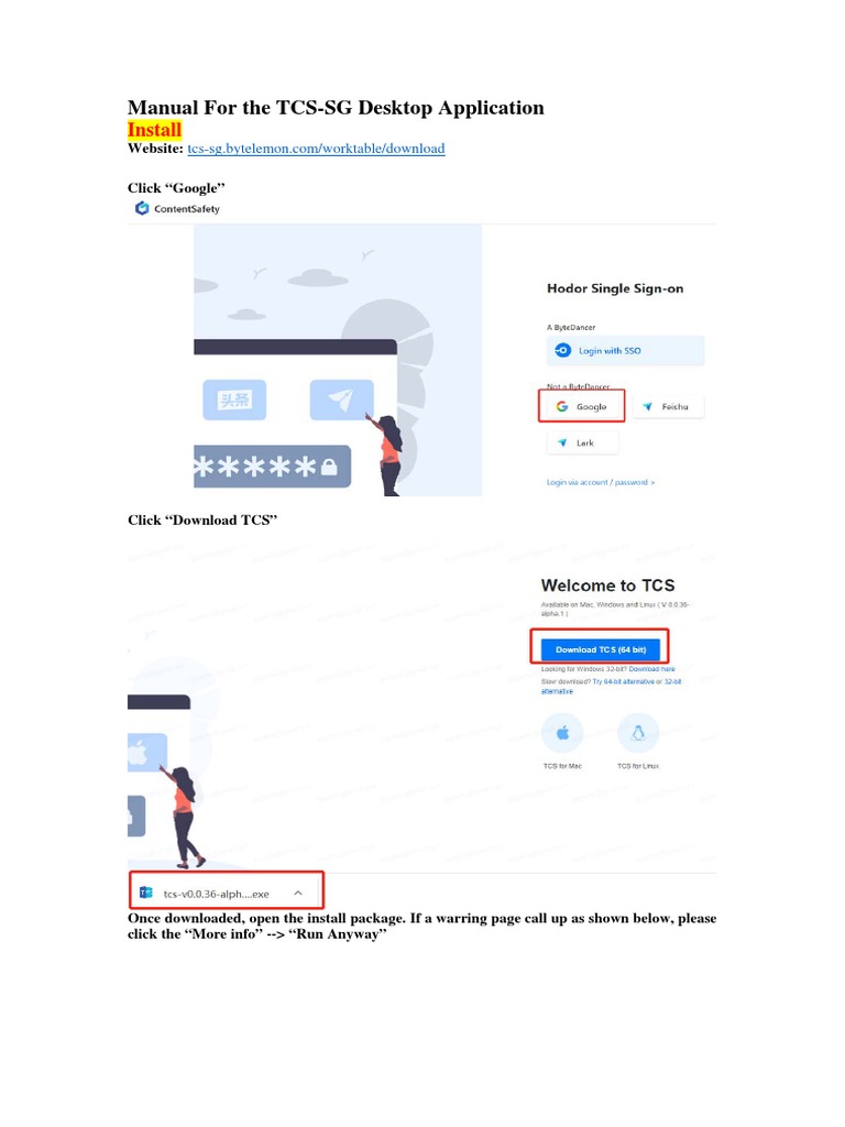 TCS-SG Desktop App Installation Guide | PDF