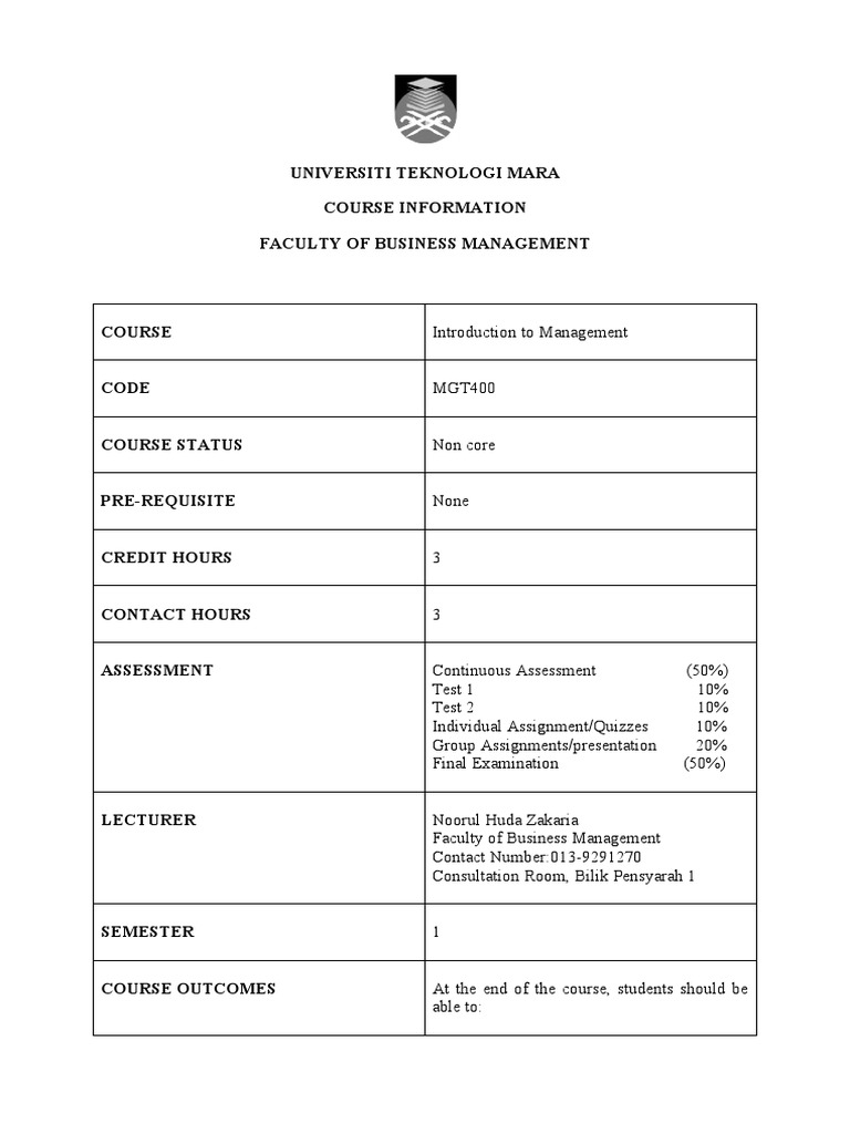 MGT400: Introduction to Management | PDF | Communication | Motivation