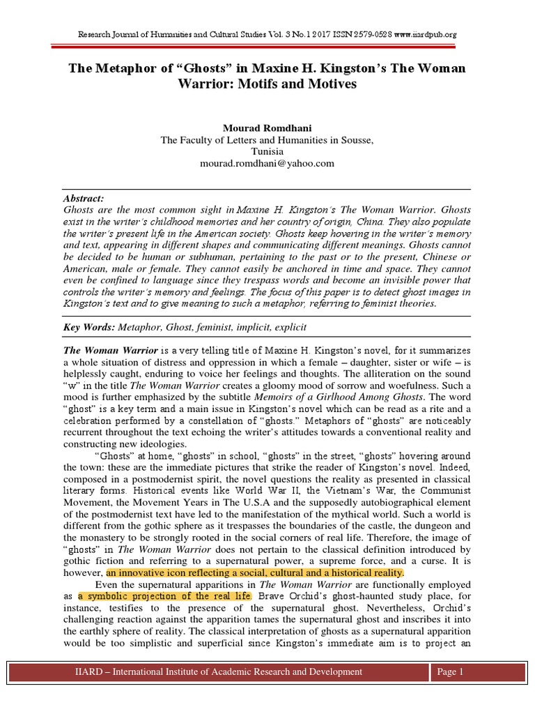 The Metaphor of Ghost | PDF | Ghosts | Culture (General)