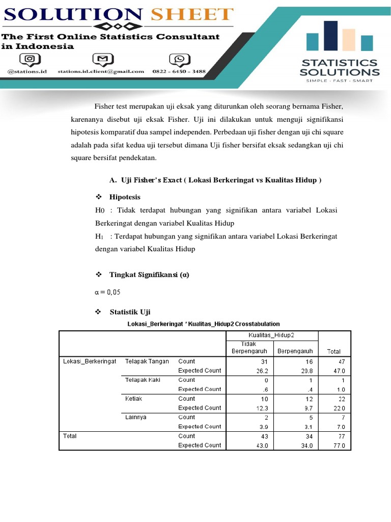 Template Uji Fisher Exact | PDF
