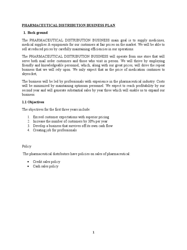 Pharmaceutical Distribution Business Plan | PDF | Economies | Business ...