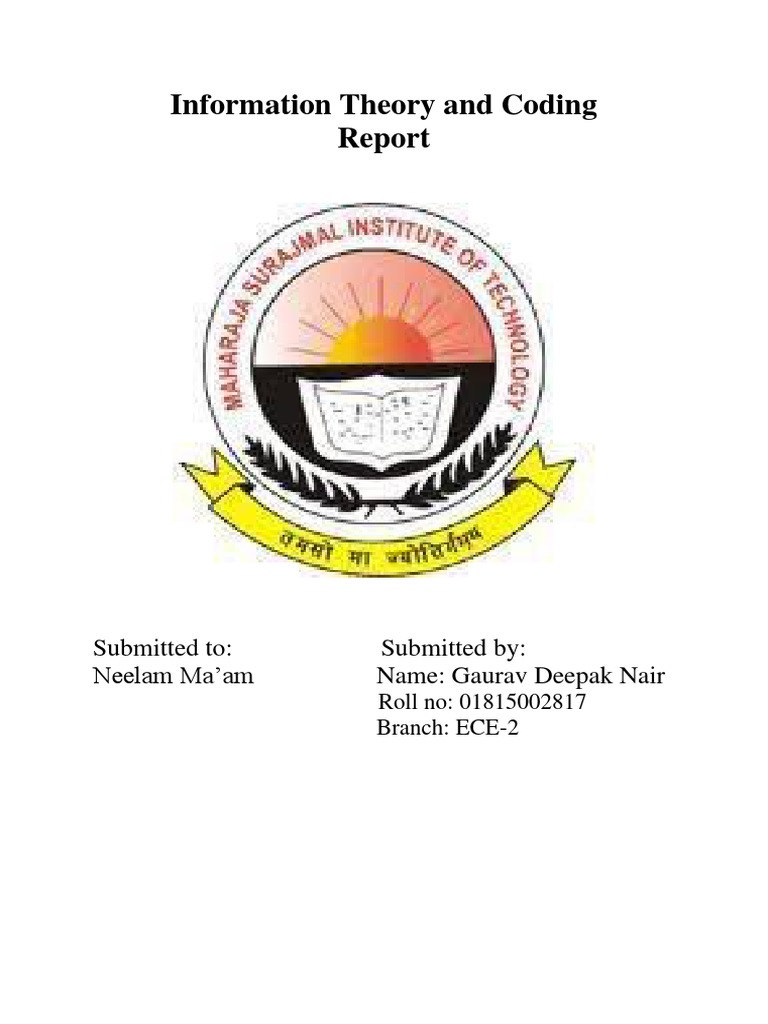 Information Theory and Coding | Download Free PDF | Error Detection And Correction | Theoretical ...