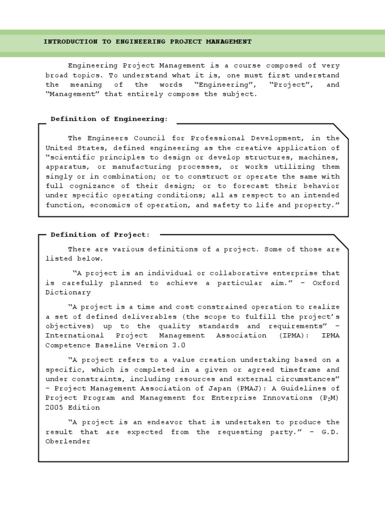 Engineering Project Management Intro | PDF | Project Management | Science
