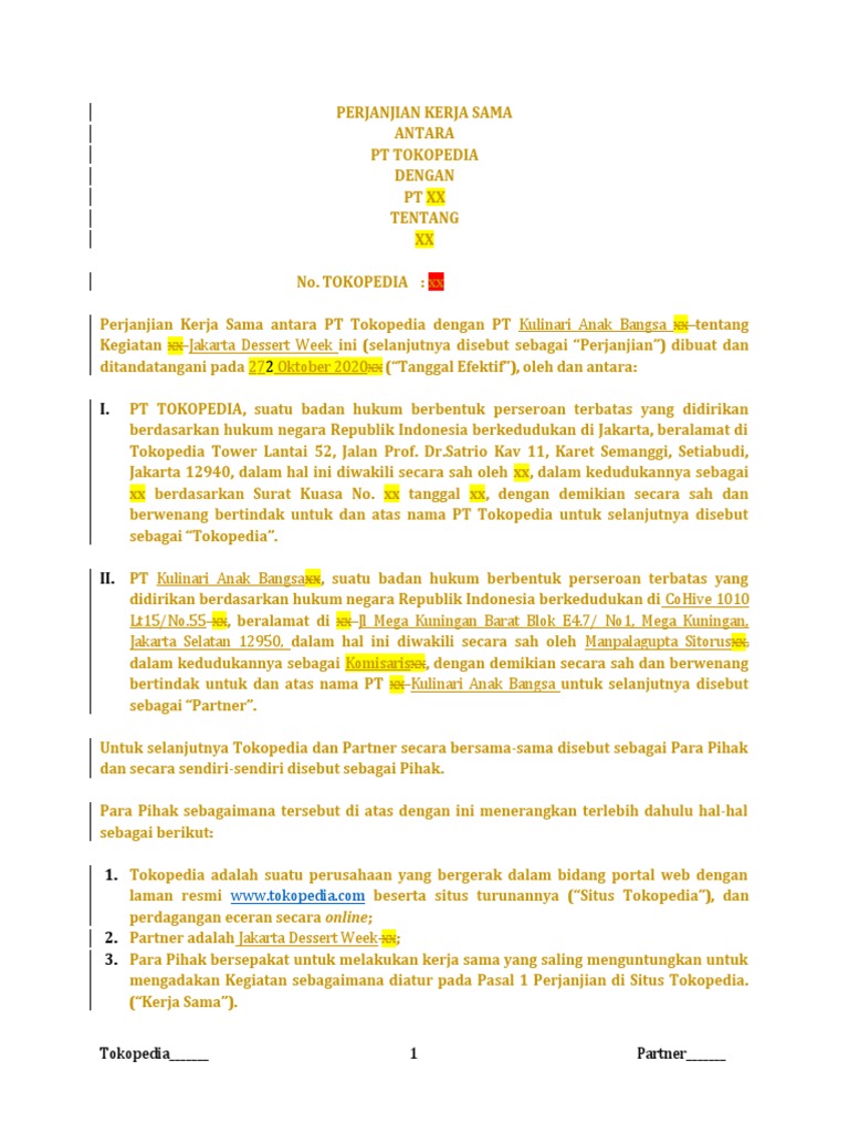 PKS PT Tokopedia | PDF