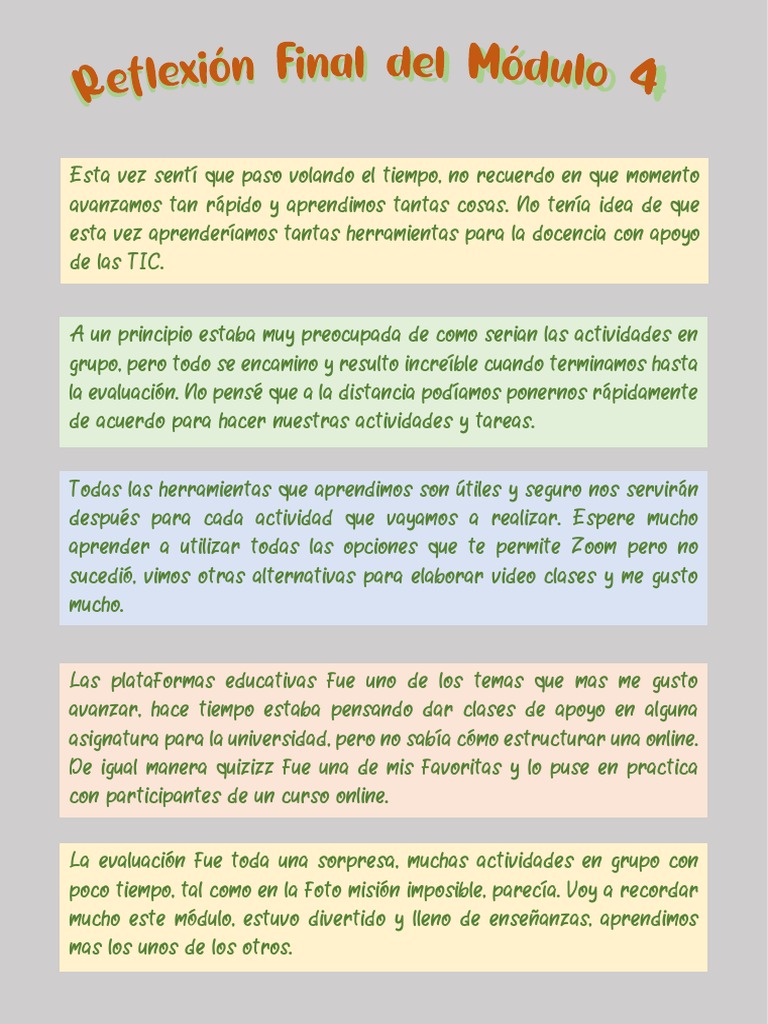 Reflexion Final | PDF