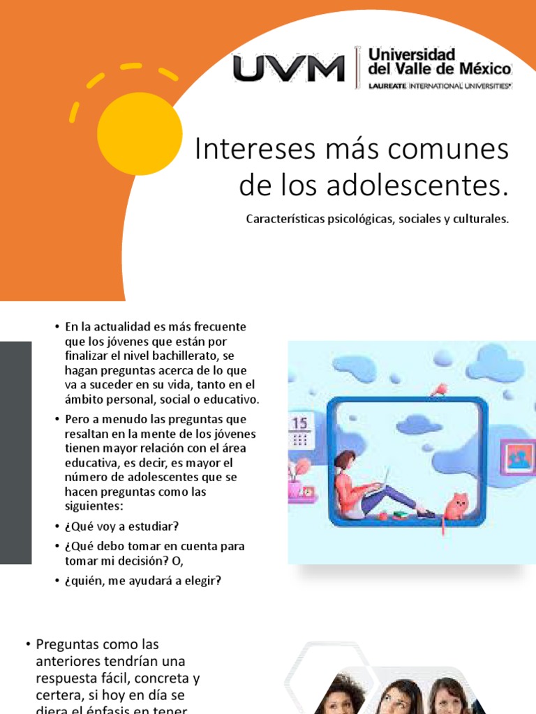 Intereses Más Comunes de Los Adolescentes | PDF | Vida | Adultos