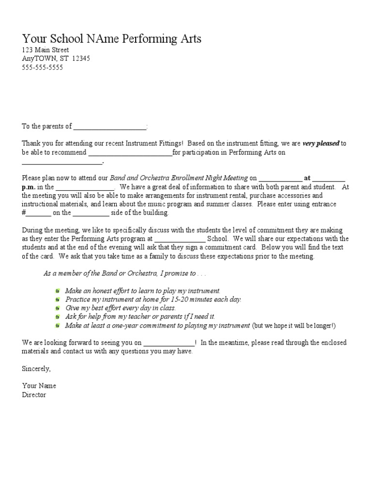 Your School Name Performing Arts: But We Hope It Will Be Longer!) | PDF ...