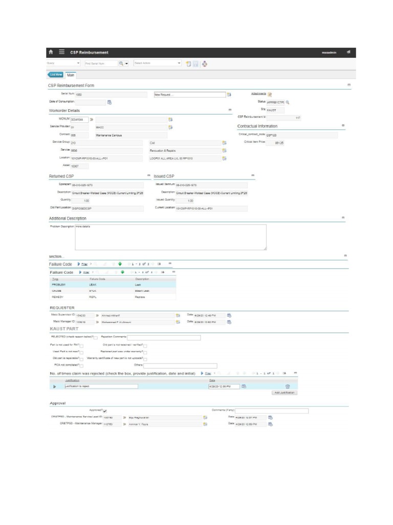 CSP Reimbursement Form 2 | PDF