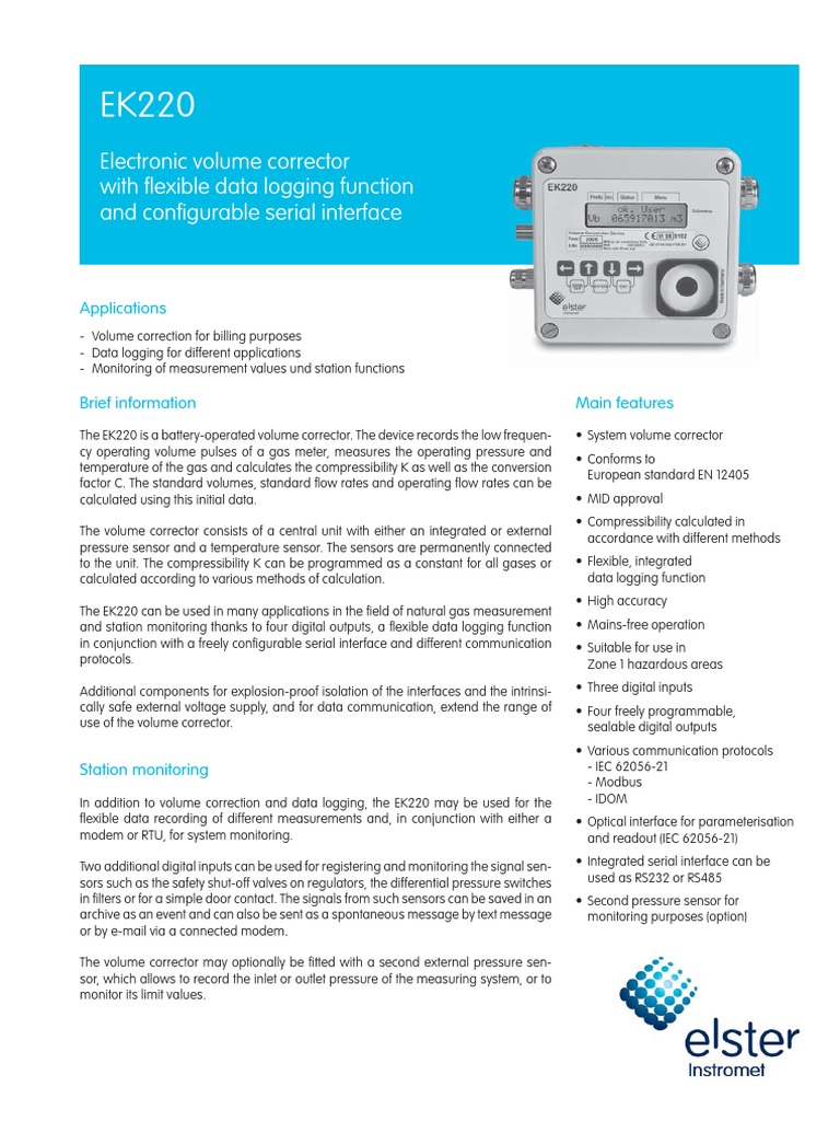Electronic Volume Corrector With FL Exible Data Logging Function and ...