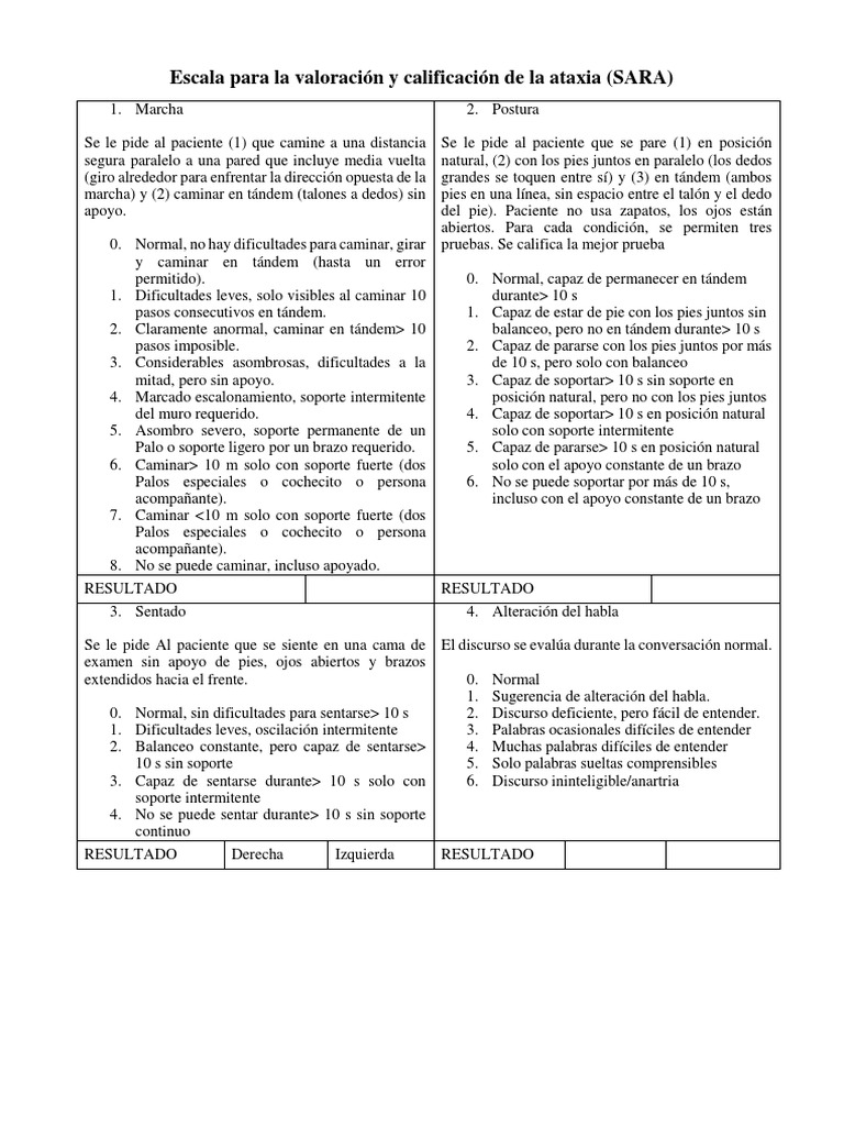 05 ATAXIA - Test SARA | PDF | Naturaleza