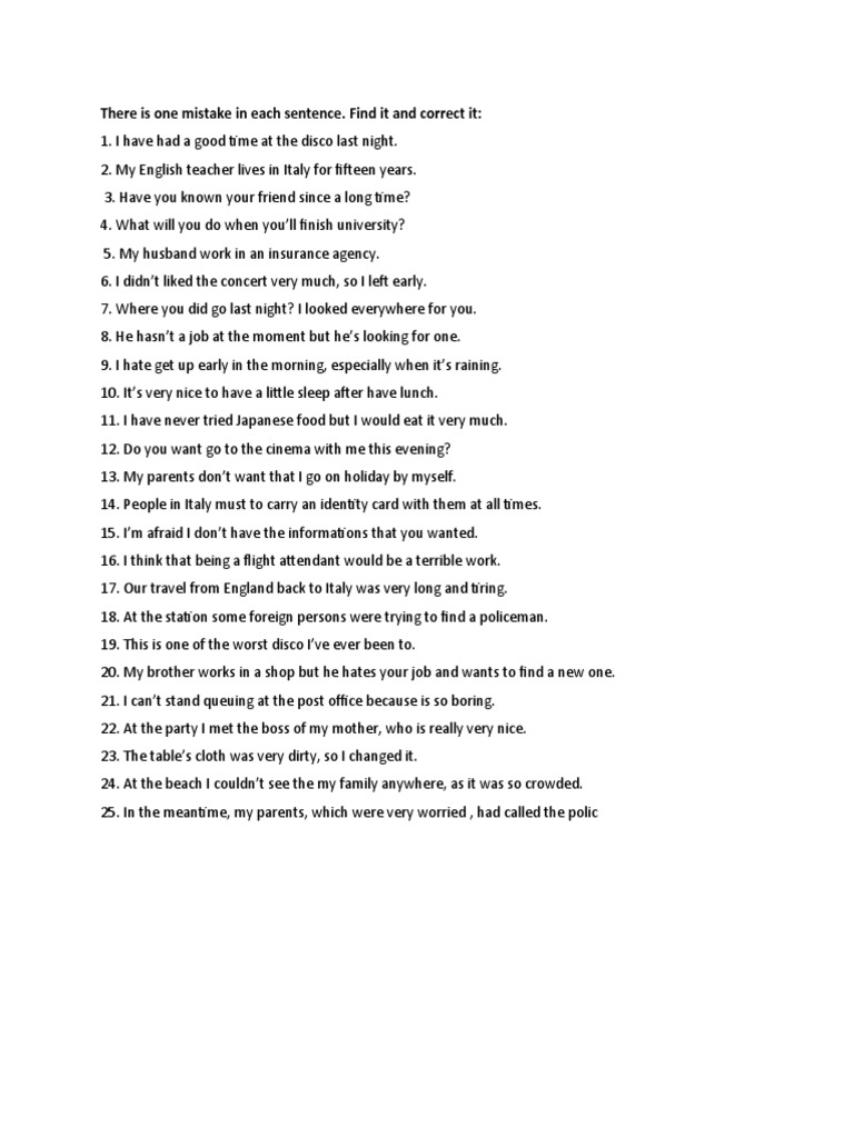 Correction of Sentneces | PDF