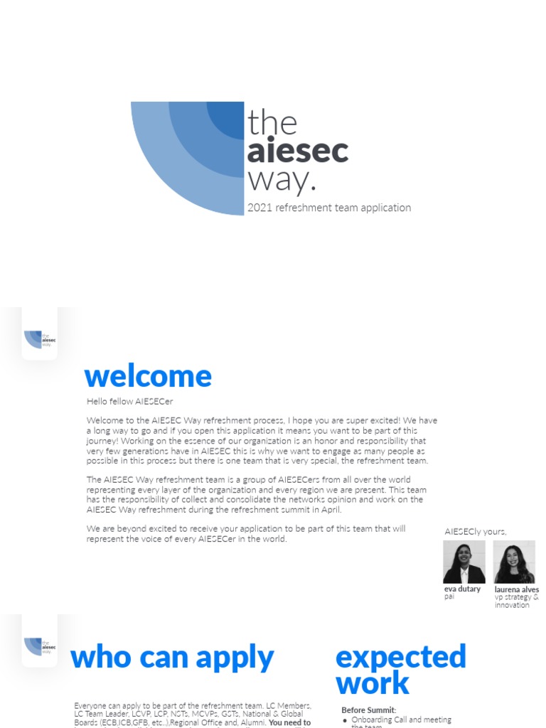 AIESEC Way Refreshement Team Applications | PDF | Perception | Human Nature