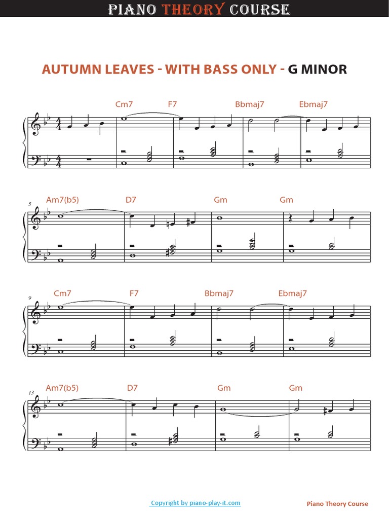 Autumn Leaves With Chords G Minor | PDF