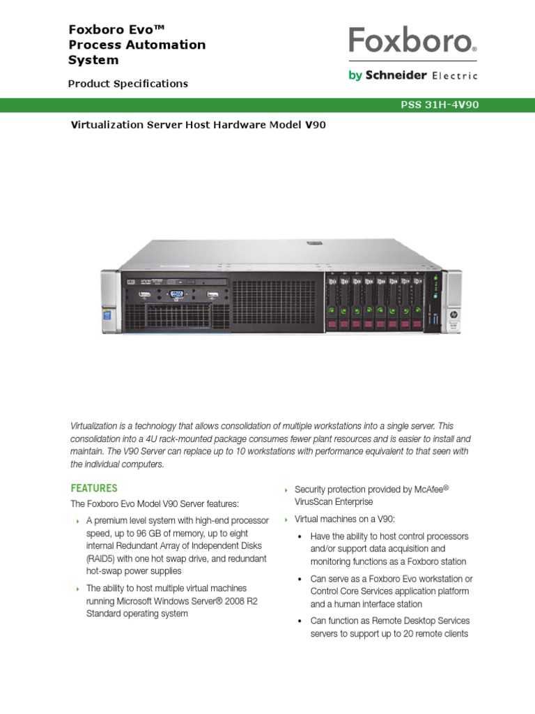 Foxboro Evo™ Process Automation System: Product Specifications | PDF ...