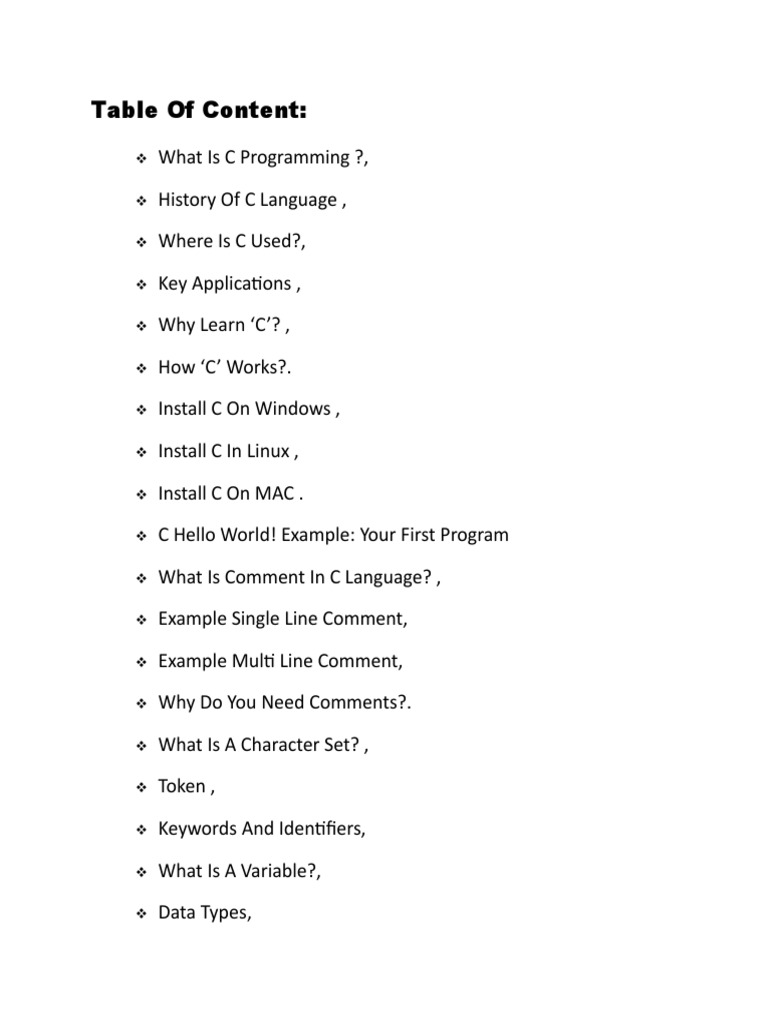 C Programming Course Outline Pdf Pointer Computer Programming Control Flow