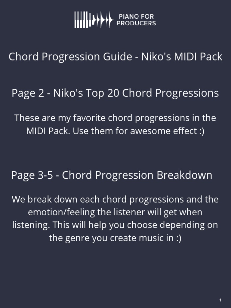 Nikos MIDI Pack - Chord Progression Guide | PDF | Harmony | Music Theory