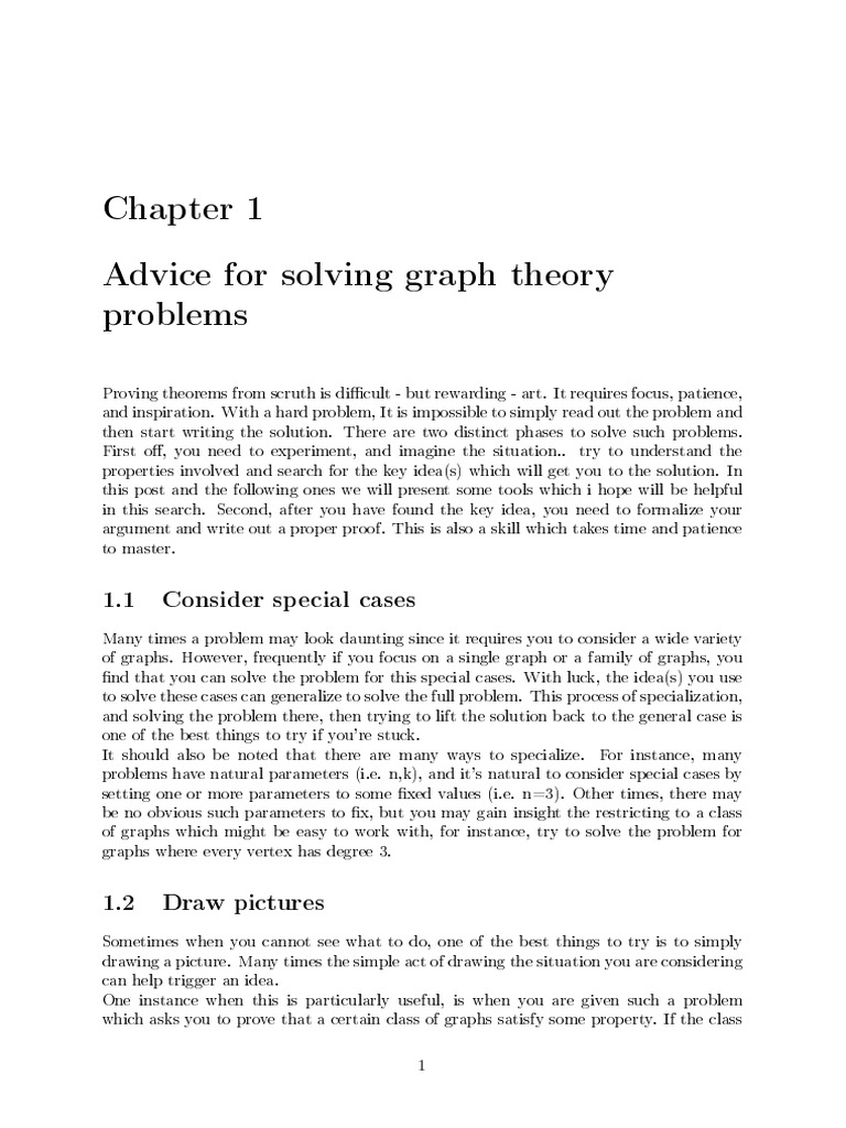 Advice For Solving Graph Theory Problems | PDF | Inductive Reasoning ...