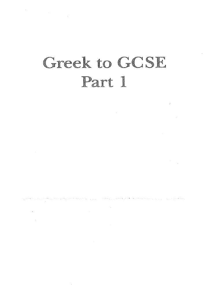 Greek To GCSE Part 1 | PDF