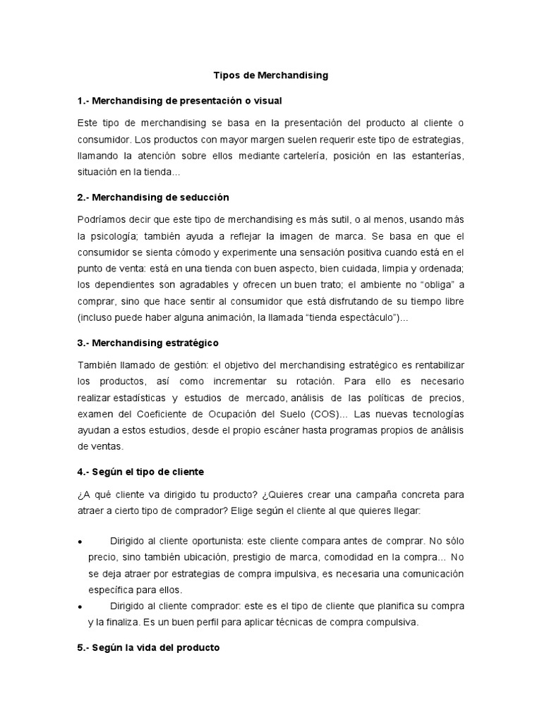 Tipos de Merchandising | PDF | Comercialización | Marca