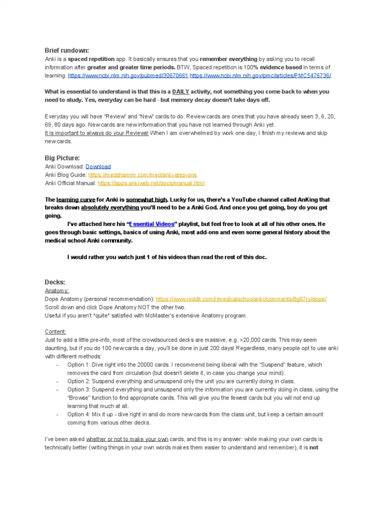 Jeremy's Anki Guide | PDF