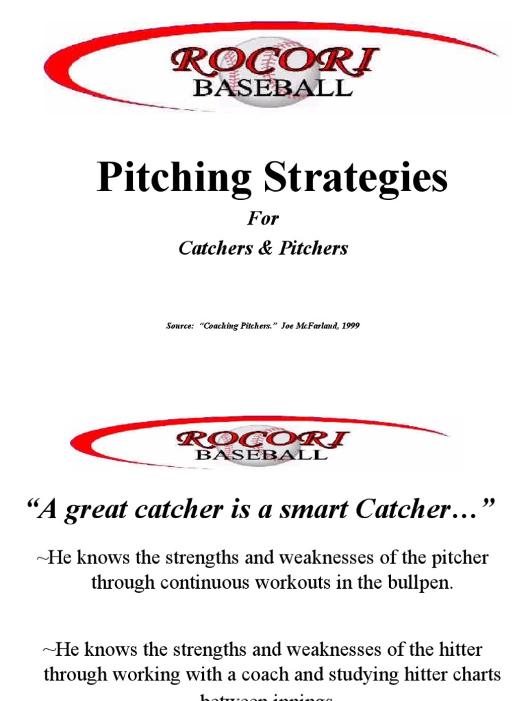 Pitching Strategies: For Catchers & Pitchers | PDF | Pitcher | Baseball ...