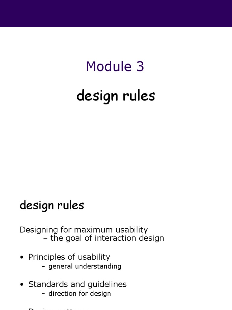 Module 3 - Design Rules | PDF | Usability | Human–Computer Interaction