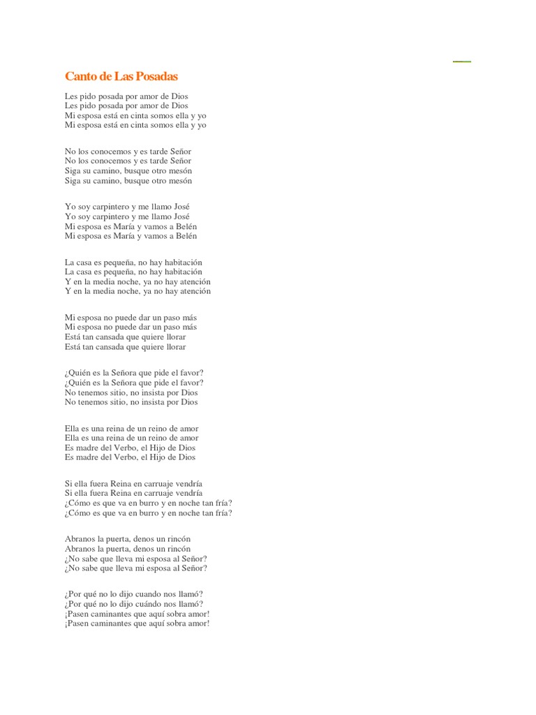 Canto de Las Posadas: Letra y Significado | PDF