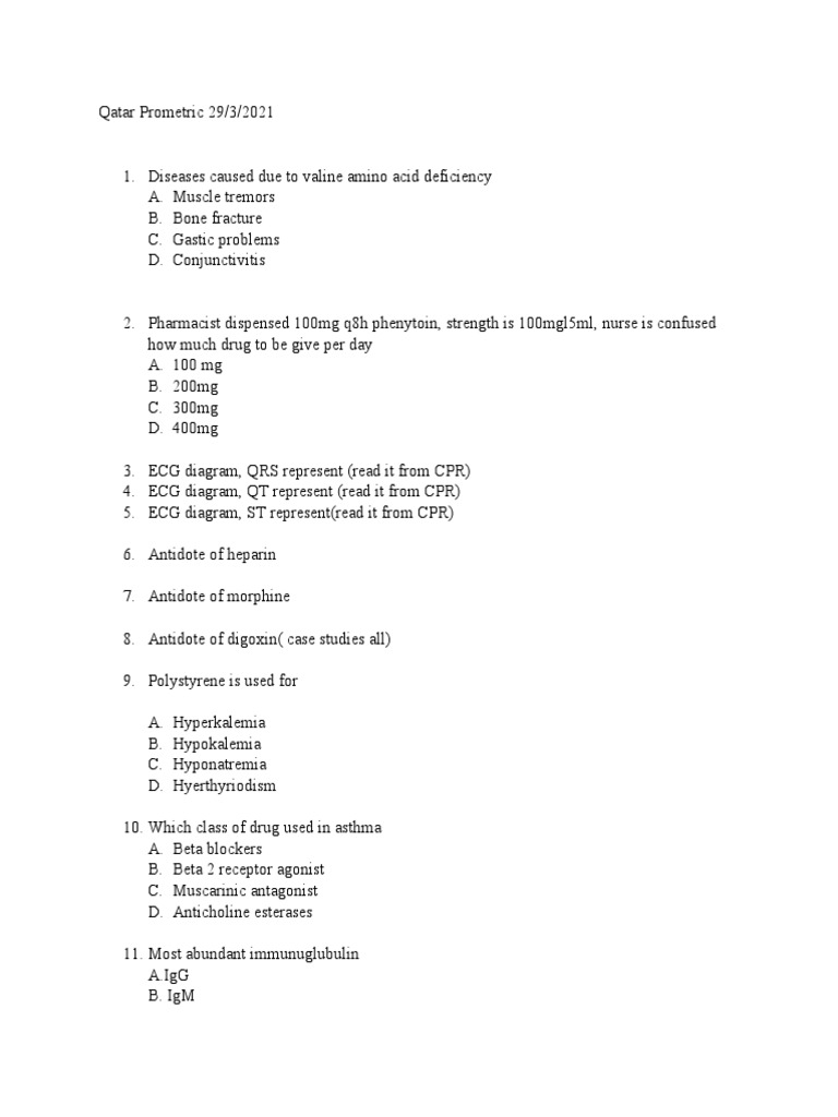 29 March 2021 QCHP Test Qatar | PDF | Pharmacy | Drugs