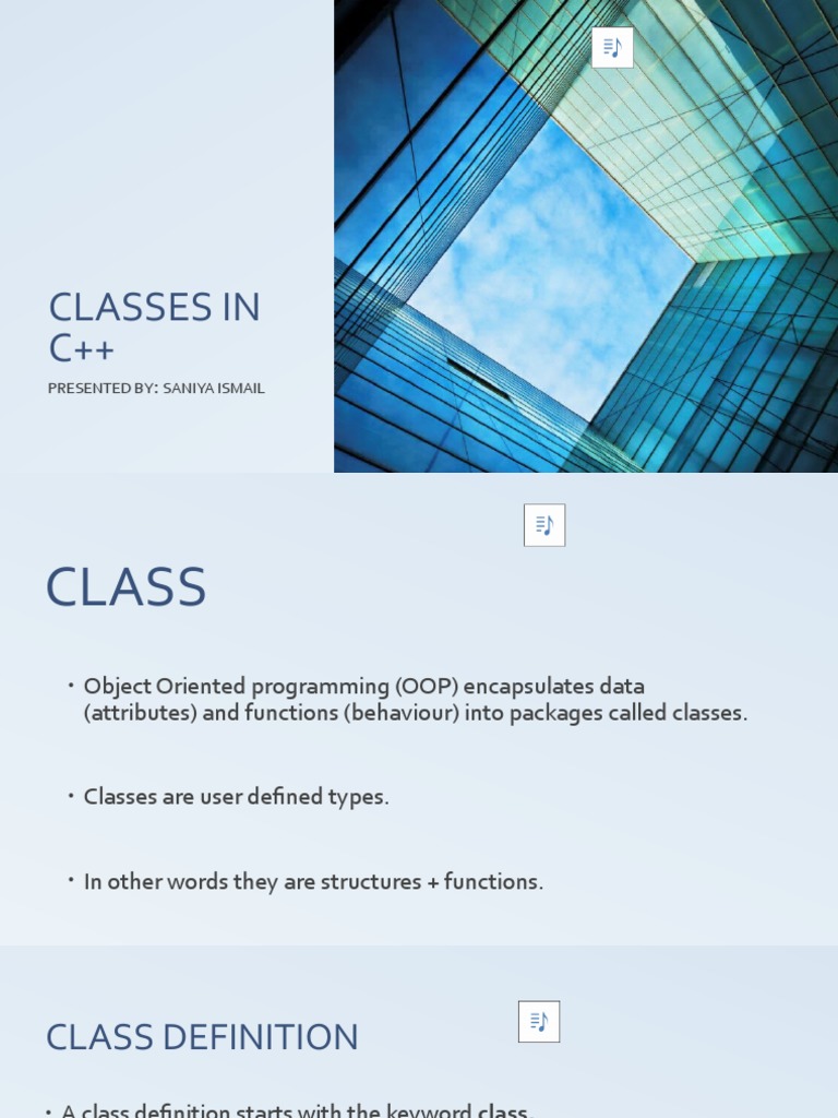 Classes in C++: Presented by Saniya Ismail | Download Free PDF | Parameter (Computer Programming ...