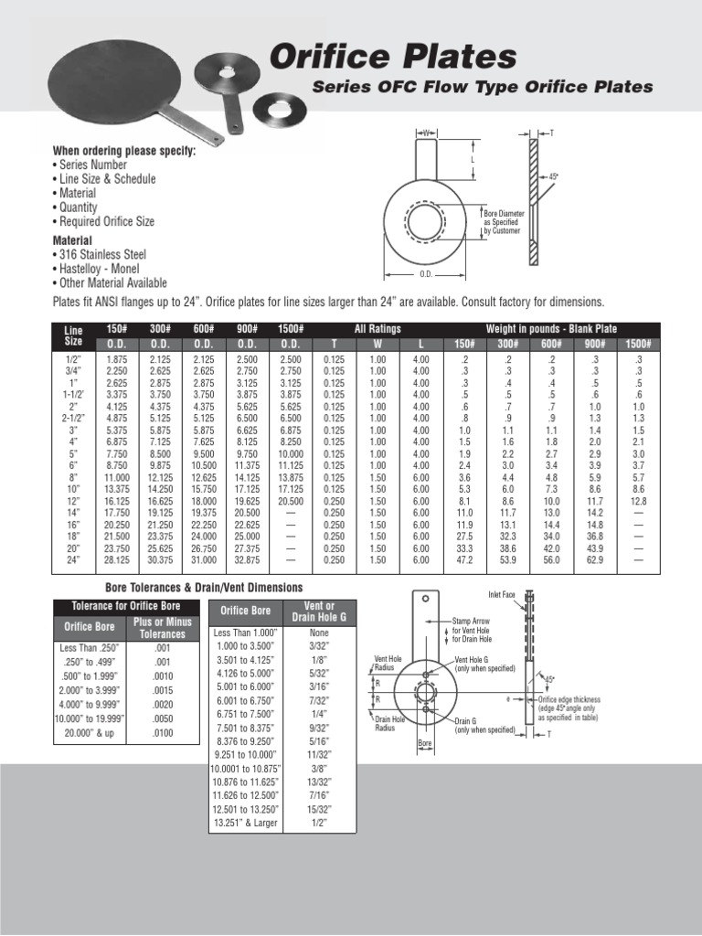 Mac Weld OrificePlates | PDF | Engineering Tolerance | Industrial Processes